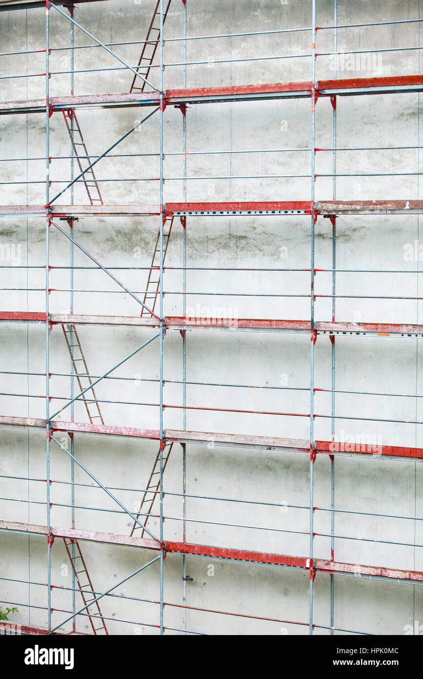 Scaffolding, construction site in progress. Building renovation Stock ...