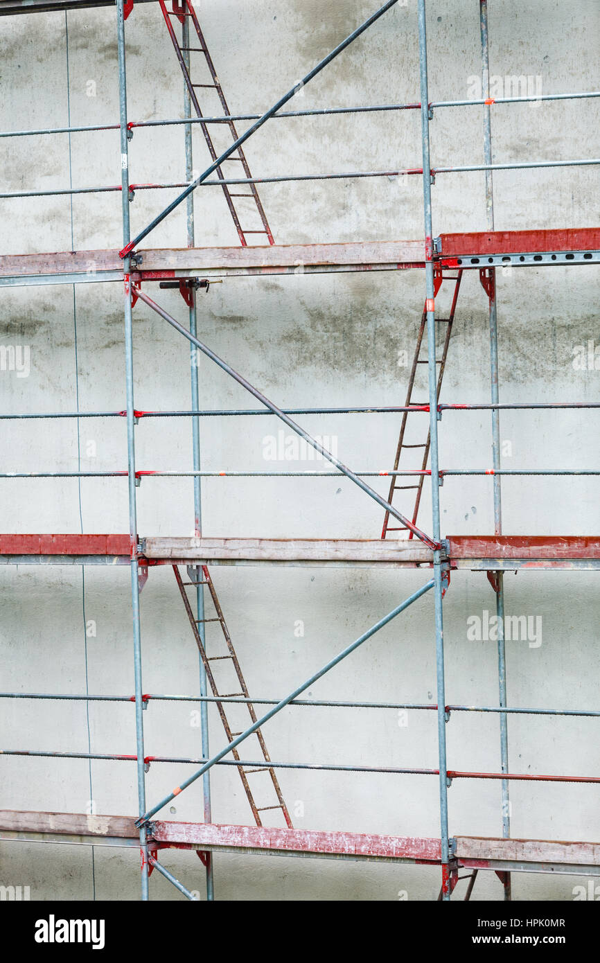 Scaffolding, construction site in progress. Building renovation Stock ...