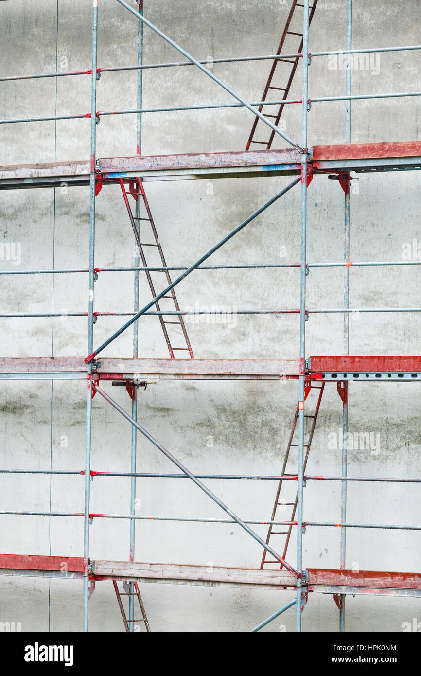 Scaffolding, construction site in progress. Building renovation Stock ...