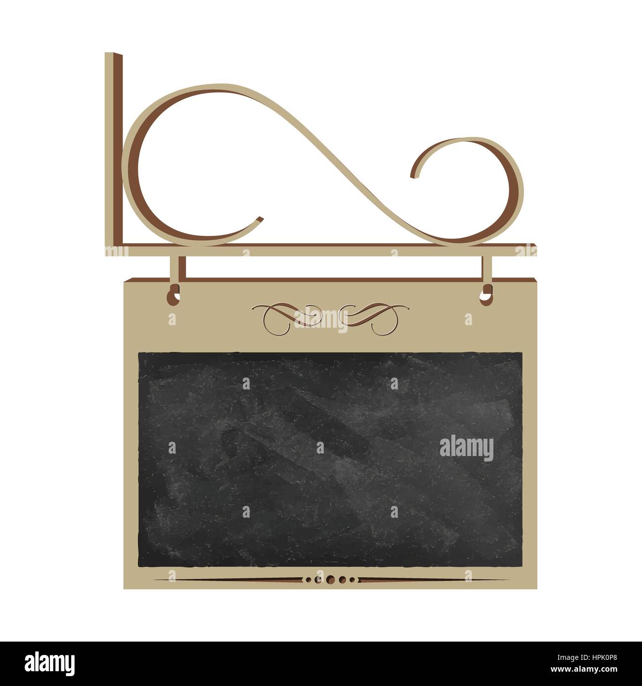 Vintage empty street sign, for chalk drawing place. Vector illustration ...