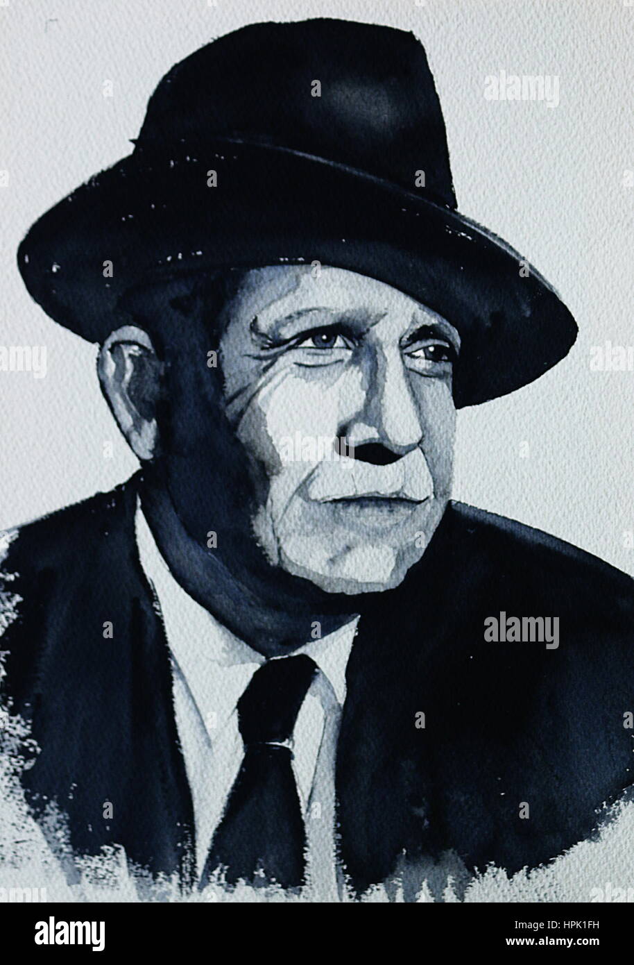 Humphrey Bogart illustration Stock Photo - Alamy