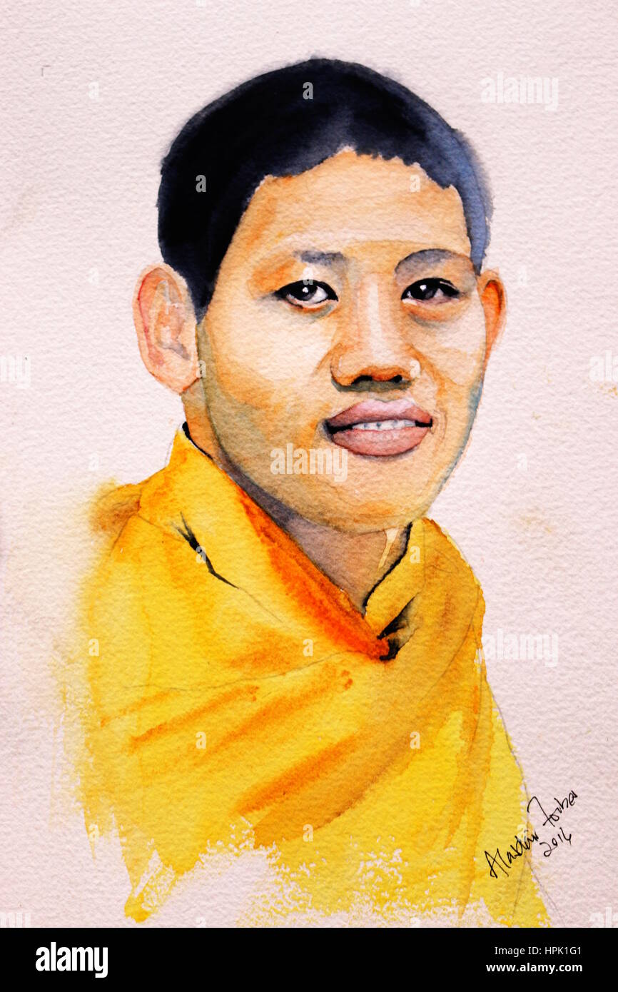 Buddhist monk watercolor hi-res stock photography and images - Alamy Buddhist monk watercolor hi-res stock photography and images - Alamy
