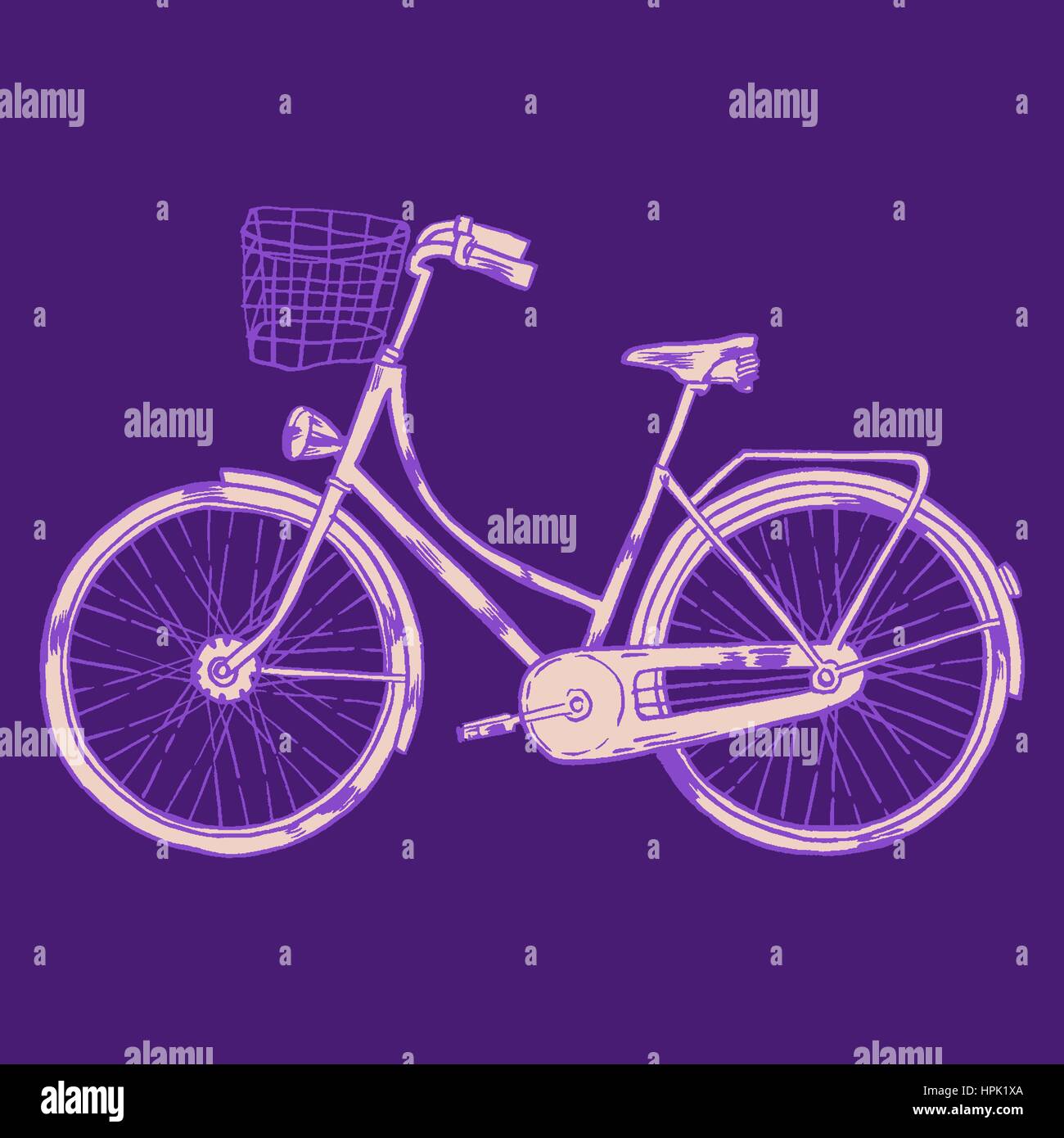 Vector Bicycle with Cart Stock Vector Image & Art - Alamy