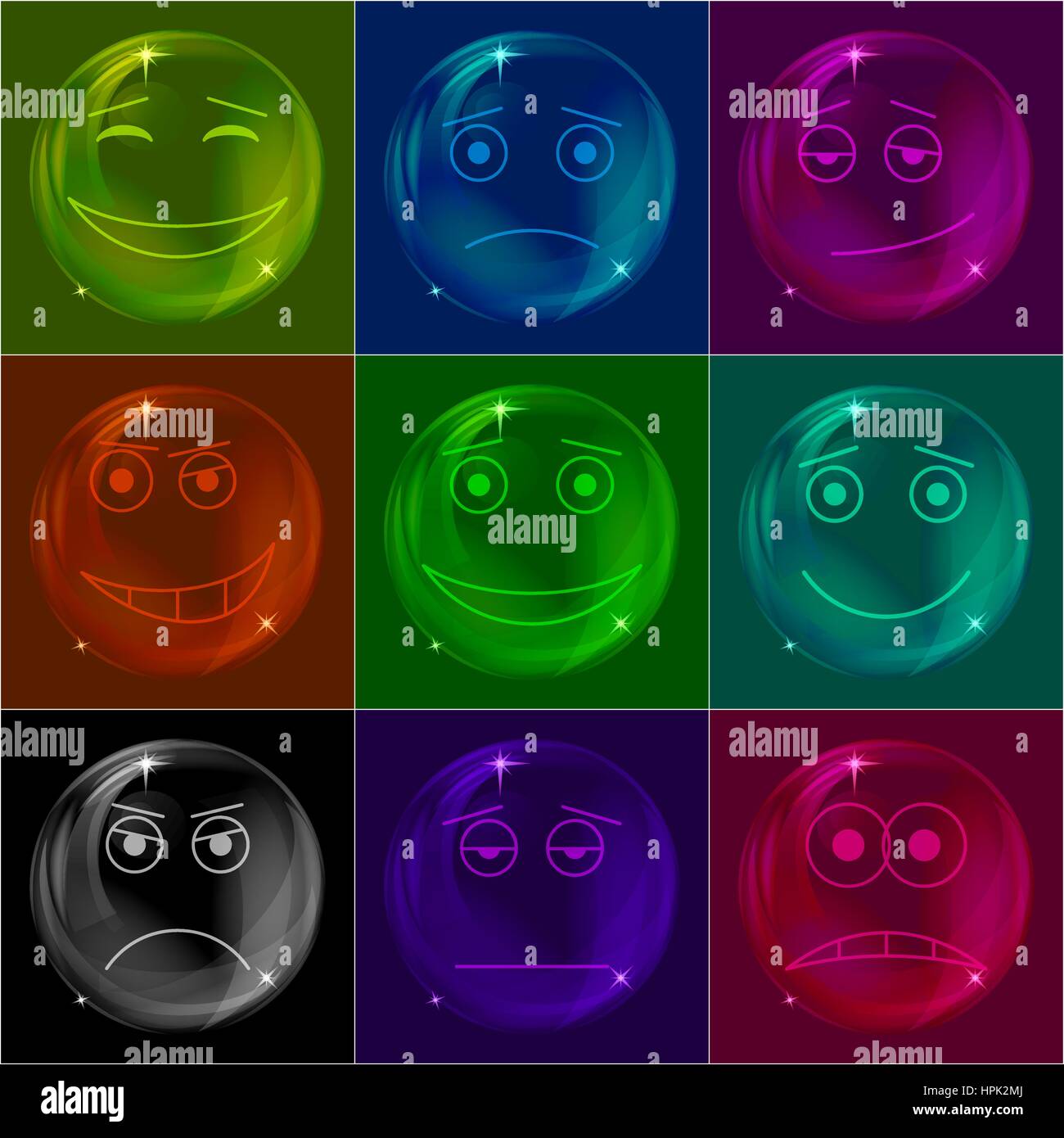 Bubbles smileys, colorful Stock Vector Image & Art - Alamy