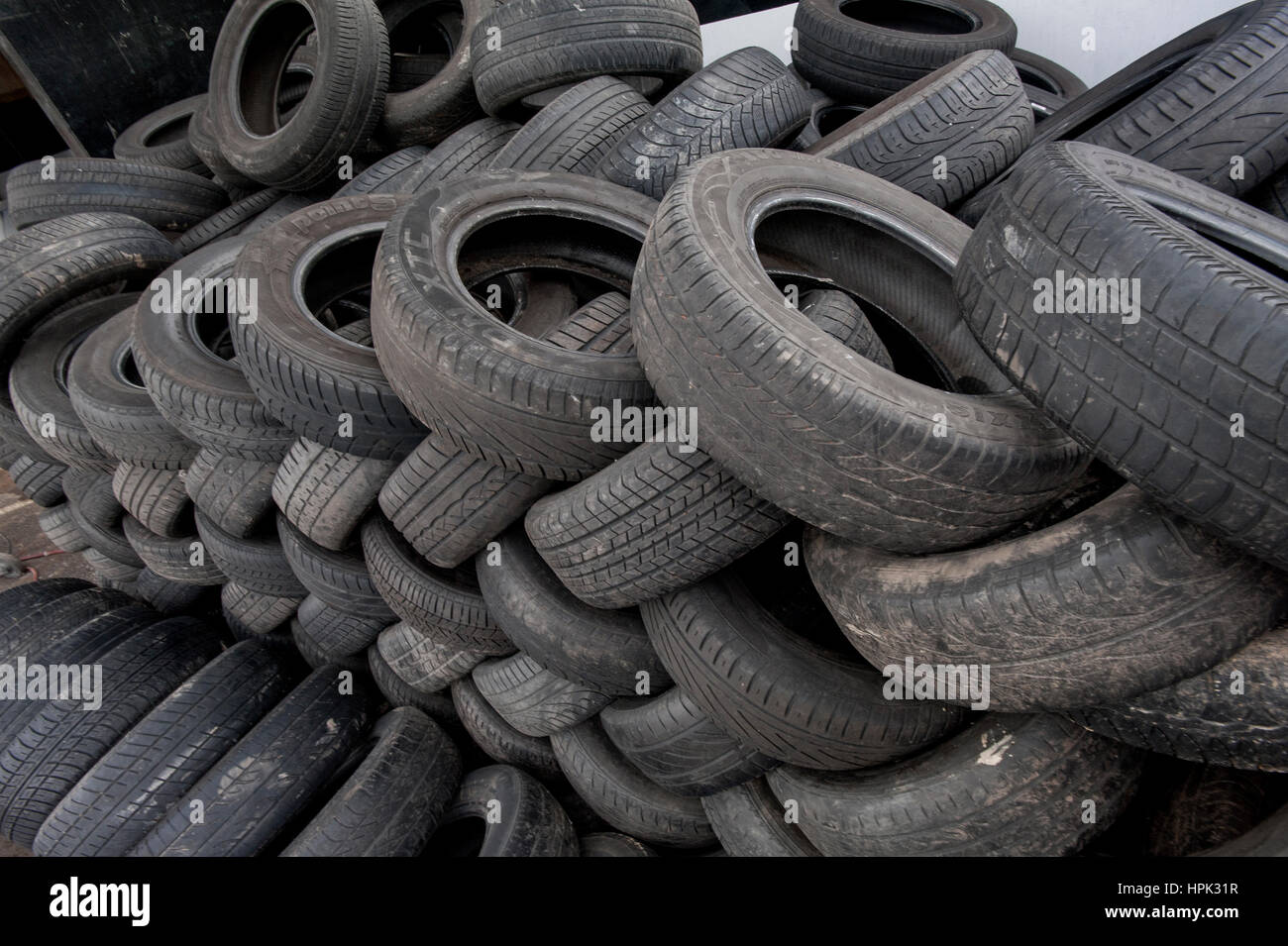 Worn car tyres hi-res stock photography and images - Alamy