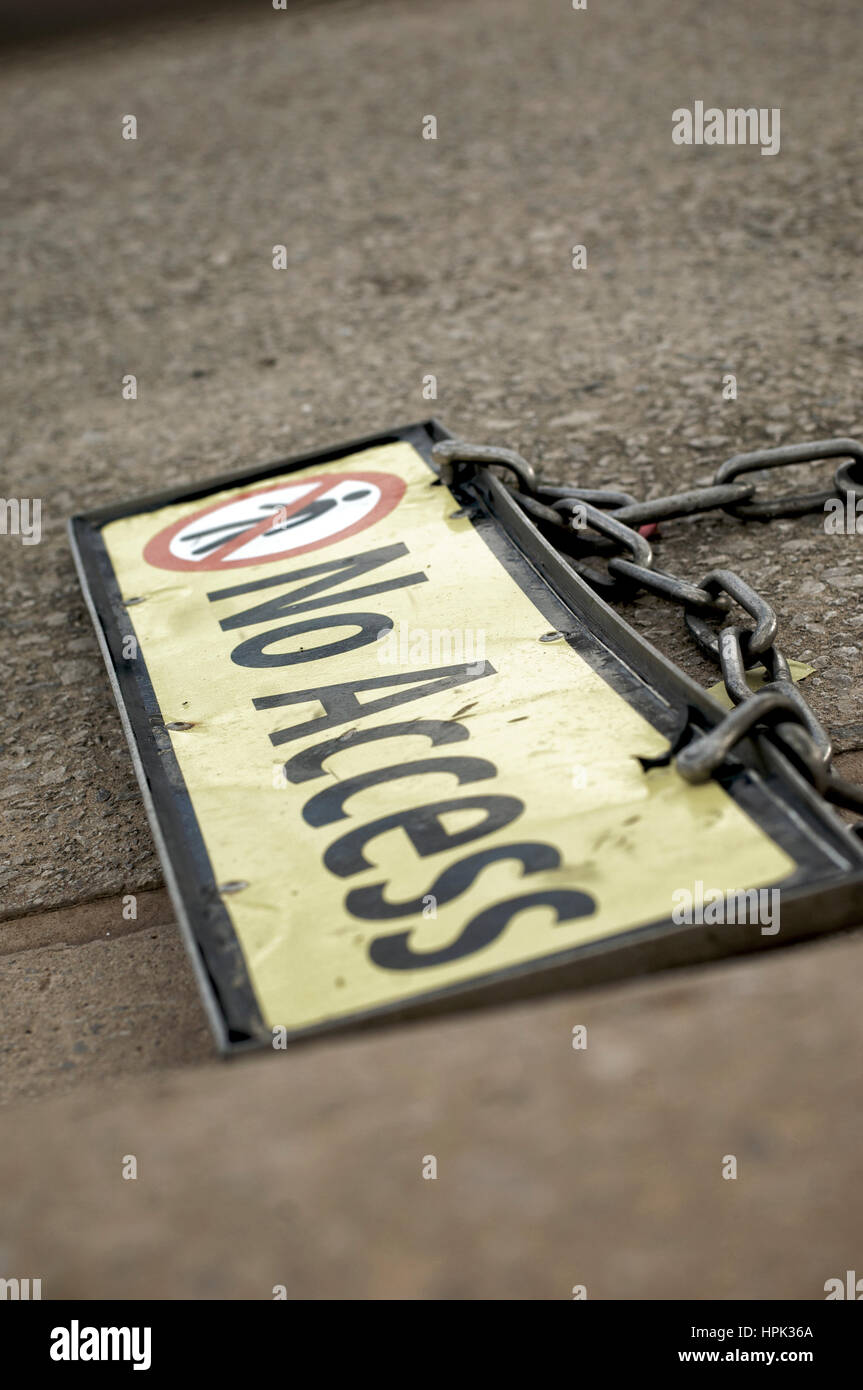 No access sign laying on concrete floor Stock Photo - Alamy