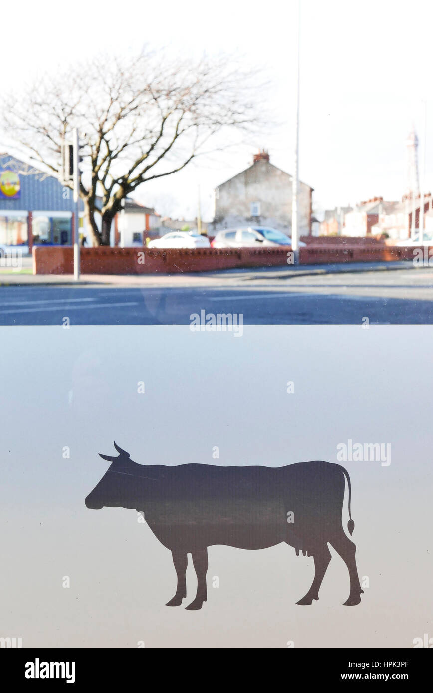 Pub food sign and main road Stock Photo - Alamy