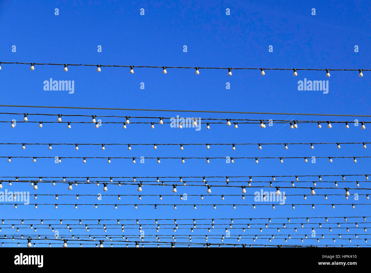 String of blue lights hi-res stock photography and images - Alamy