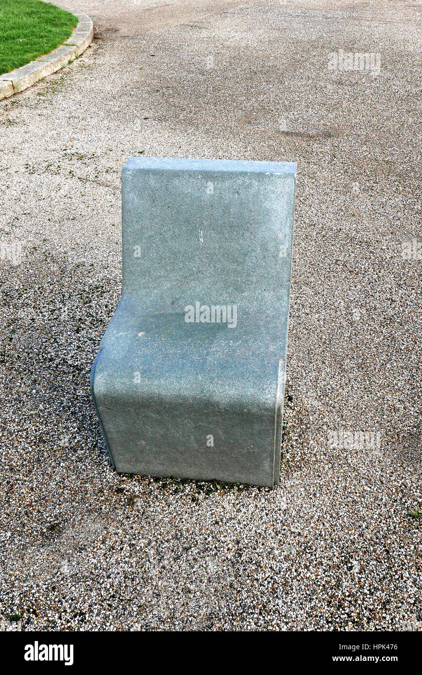 Stone garden seat Stock Photo - Alamy