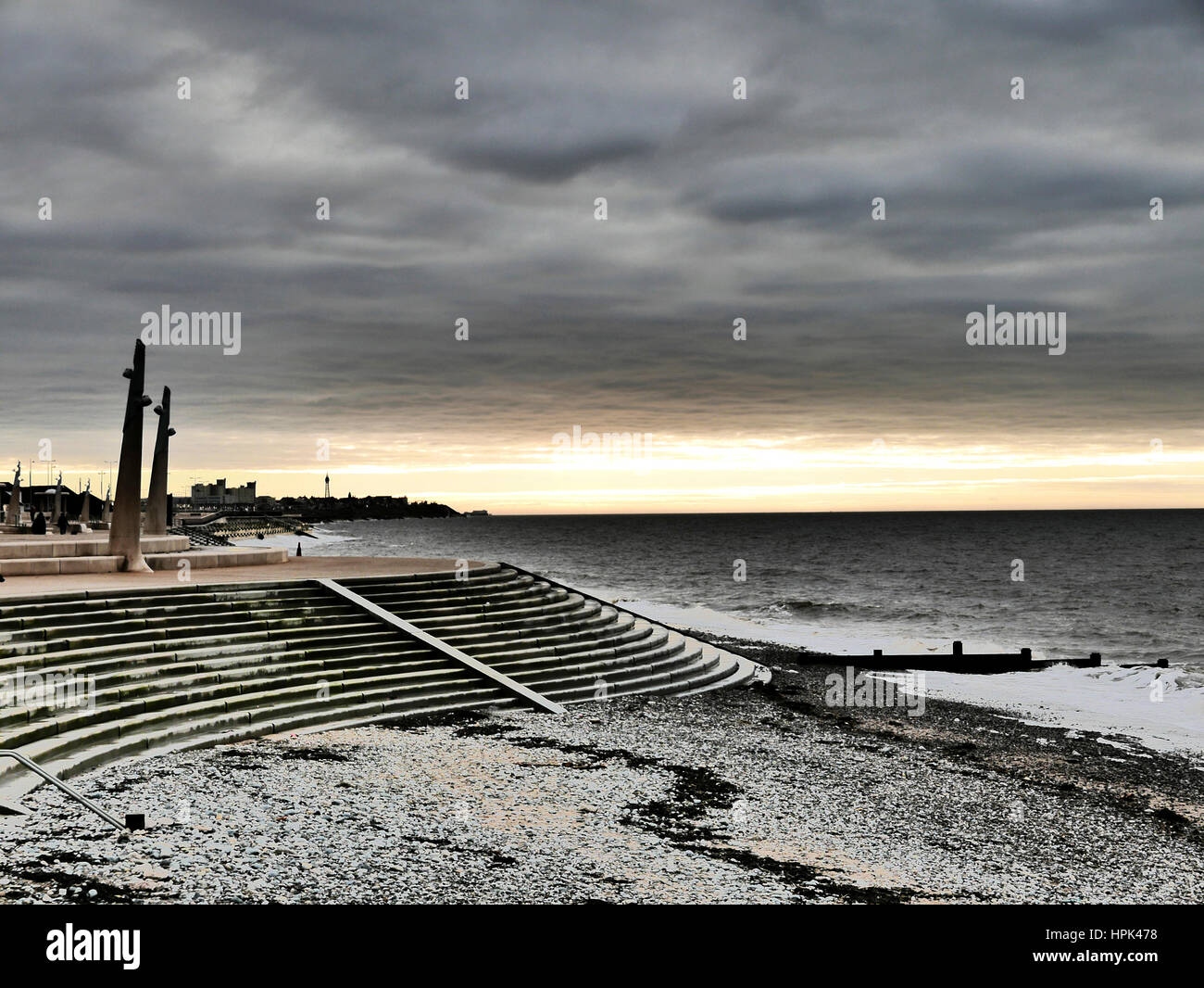Bleak winters day at british seaside resort Stock Photo - Alamy