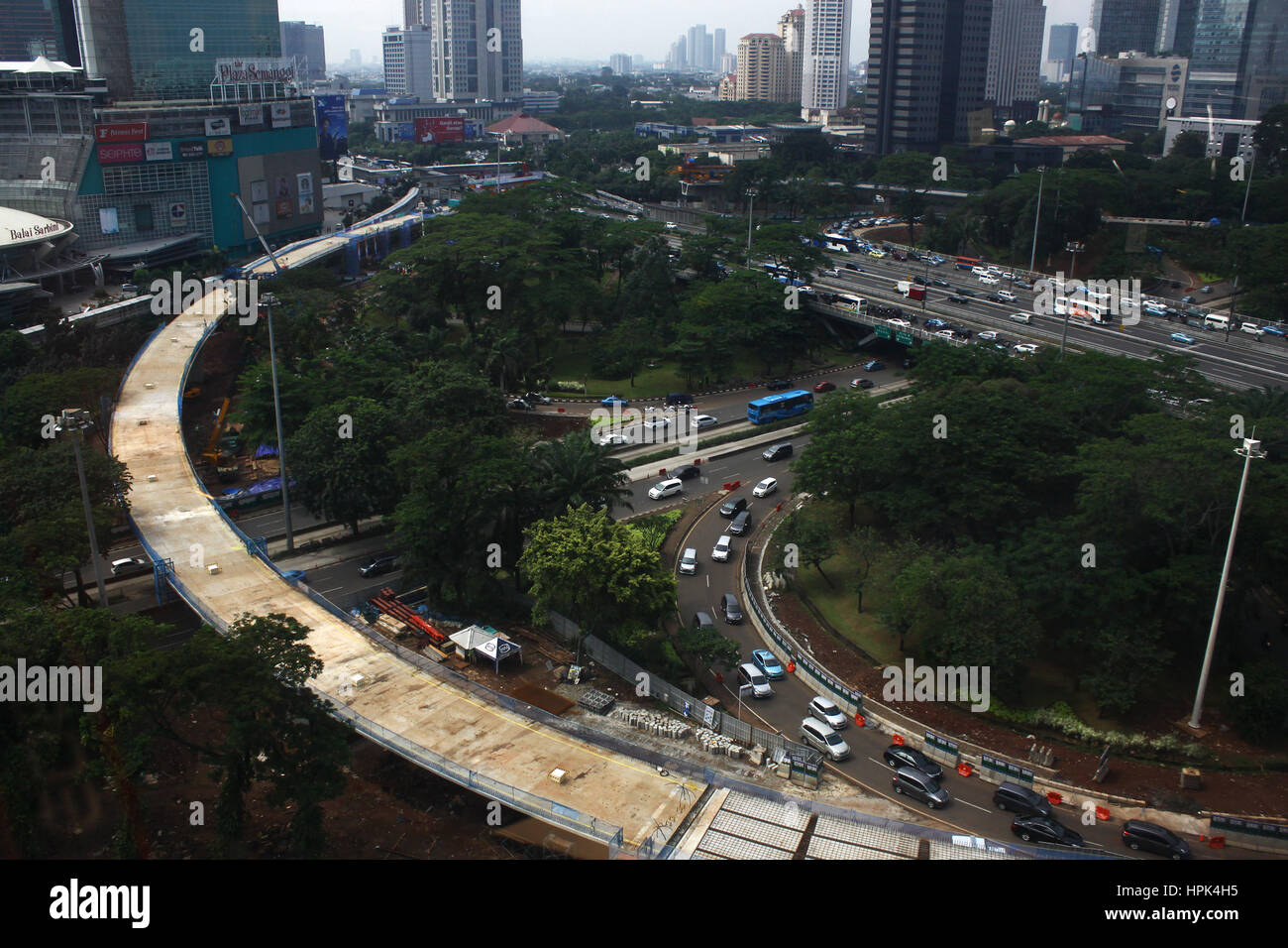 Central Jakarta, Indonesia. 23rd Feb, 2017. An aerial view of Jakarta ...