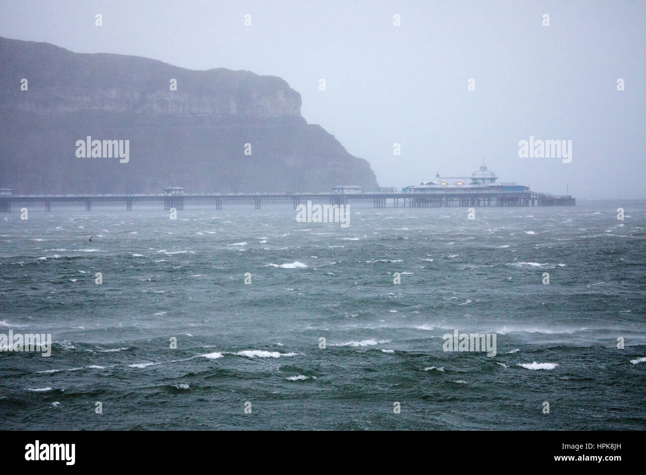 Llandudno pier storm hi-res stock photography and images - Alamy