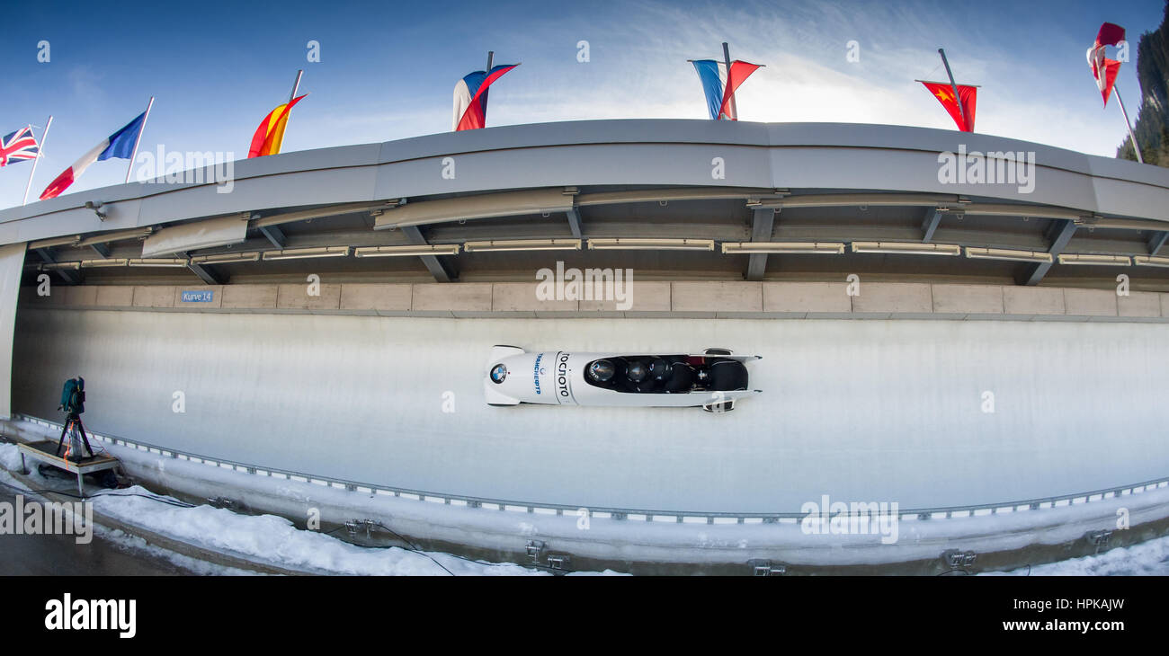 Koenigssee, Germany. 23rd Feb, 2017. Four-man bobsled with Maxim ...
