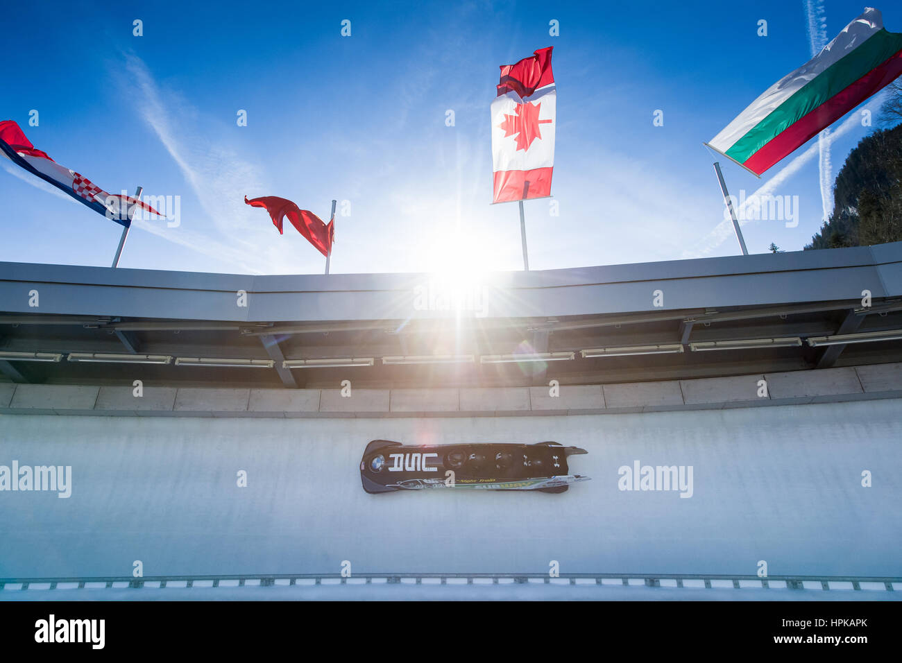 Koenigssee, Germany. 23rd Feb, 2017. Four-man bobsled with Justin Olsen ...