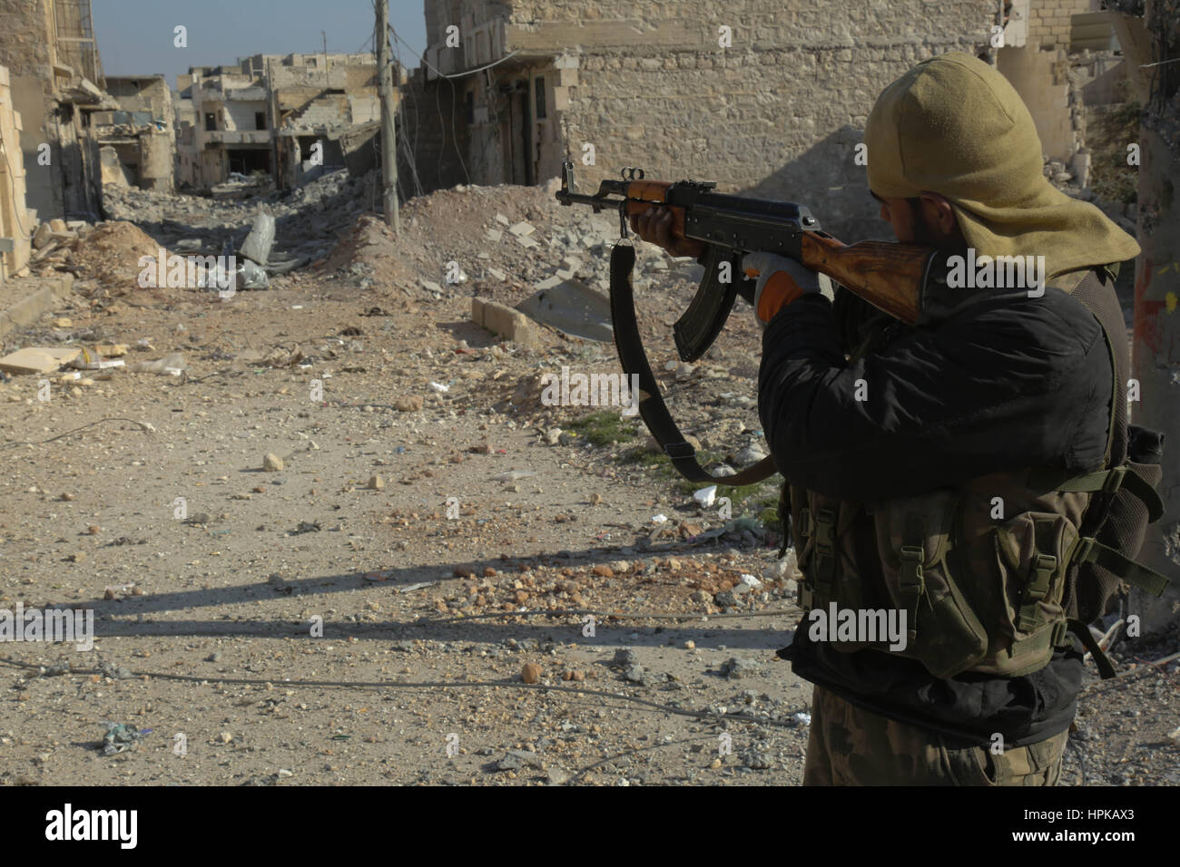Al-Bab, Syria. 22nd February 2017. The Turkish forces and the Free ...