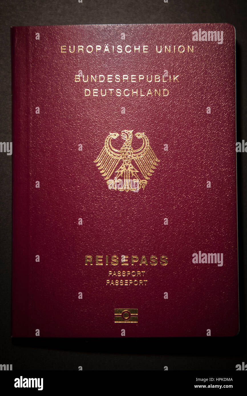 Berlin, Germany. 23rd Feb, 2017. The new German passport on display ...