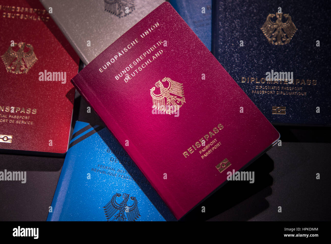 Berlin, Germany. 23rd Feb, 2017. The new German passport on display ...