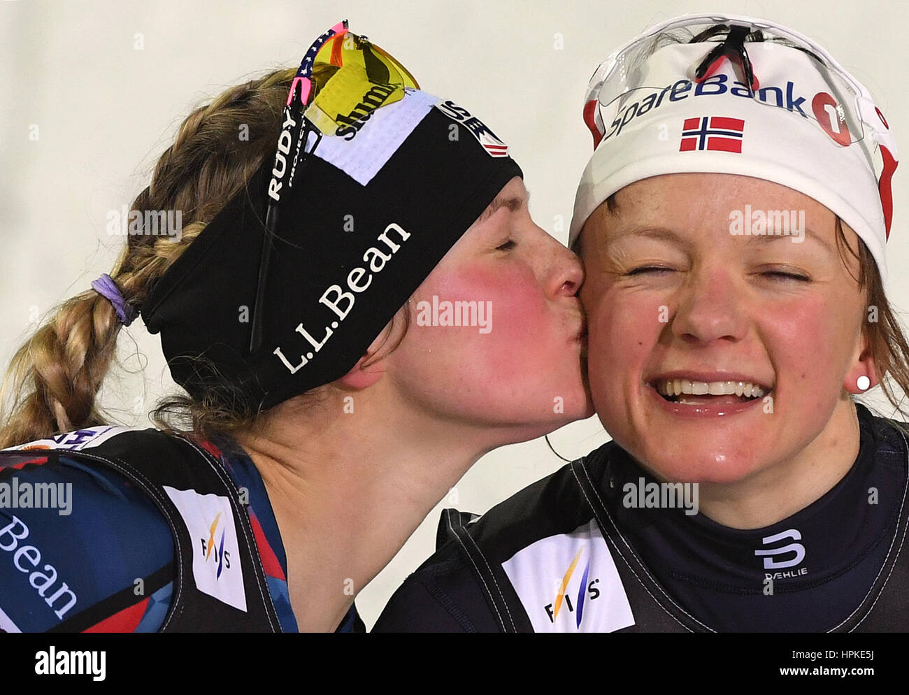 Lahti, Finland. 23rd Feb, 2017. Second-placed American athlete Jessica ...