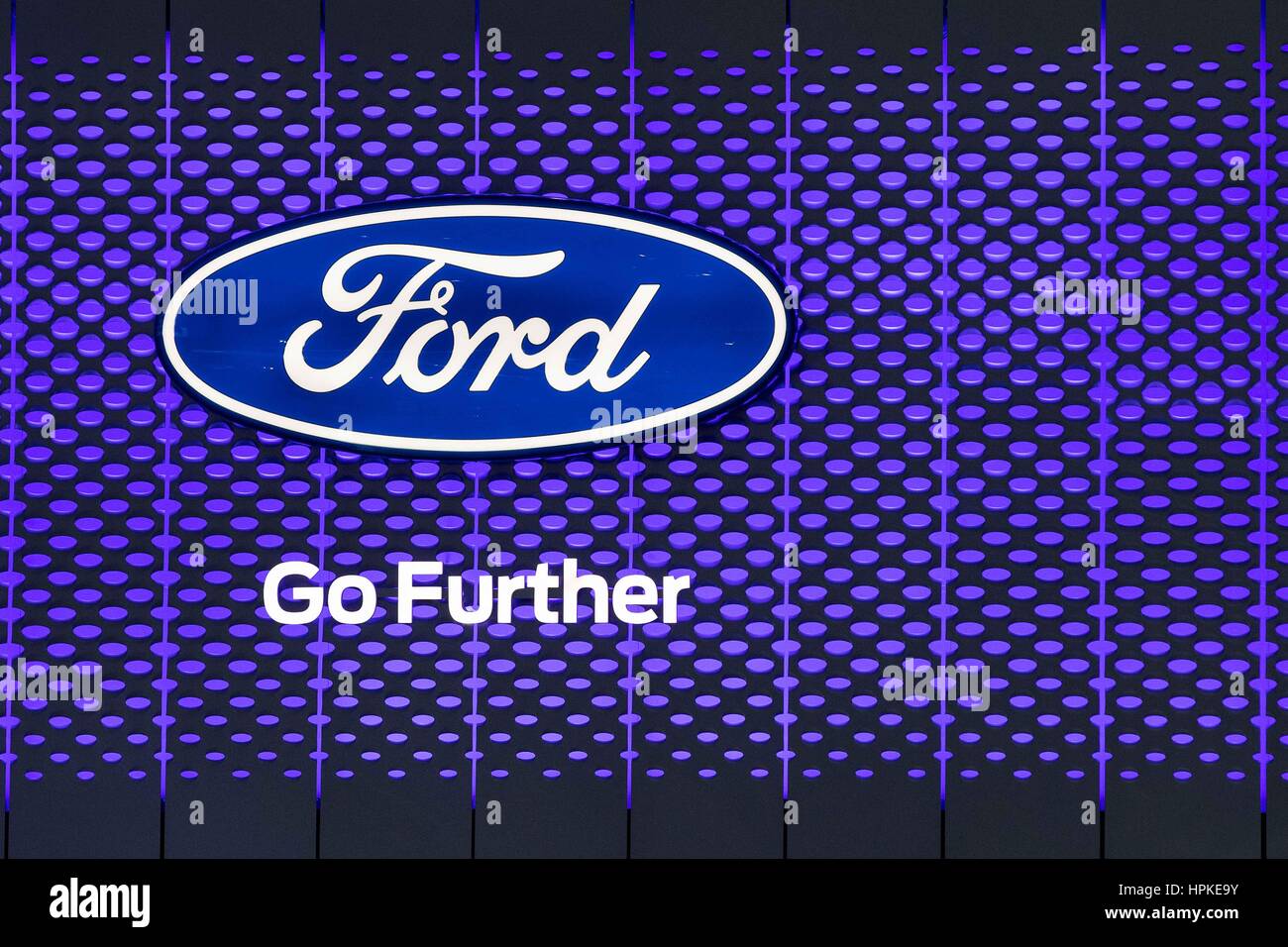 Toronto, Ontario, Canada. 22nd Feb, 2017. Ford logo on display during ...
