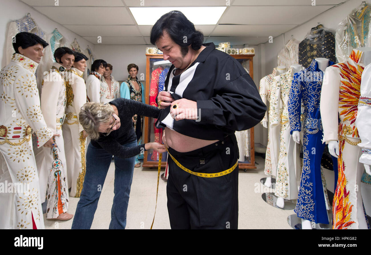 Charlestown, Indiana, USA. 23rd Feb, 2017. KIM POLSTON fits Elvis ...