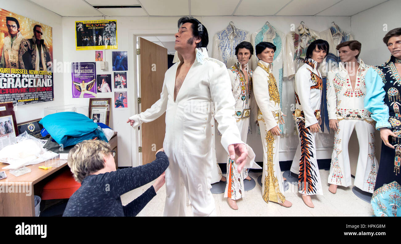 Charlestown, Indiana, USA. 23rd Feb, 2017. KIM POLSTON fits Elvis ...