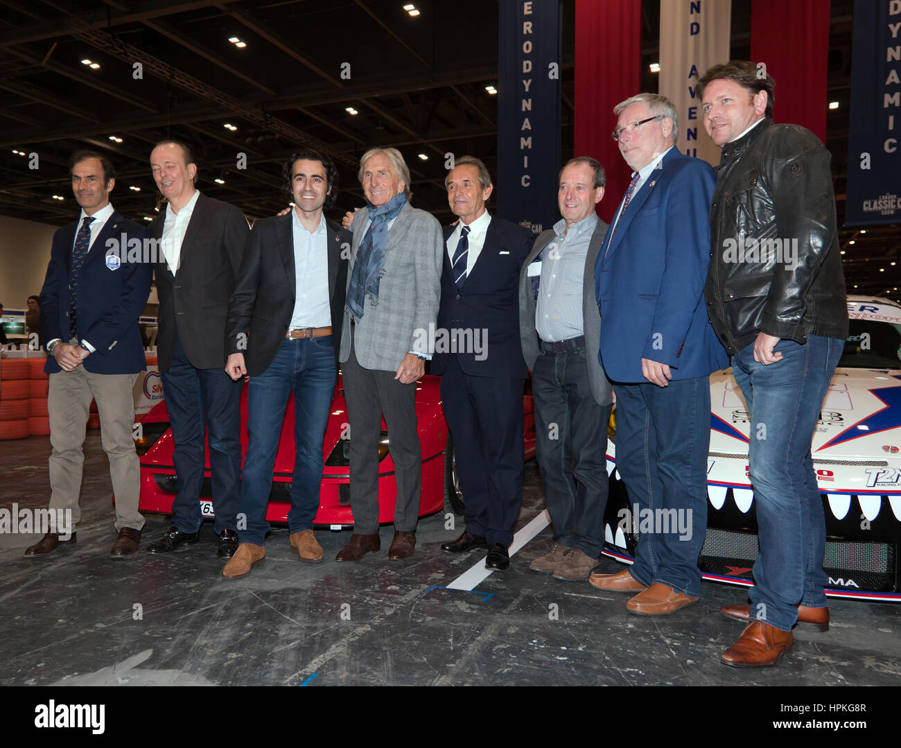 Photo call with, from left to right, Emanuele Pirro, Quentin Willson ...