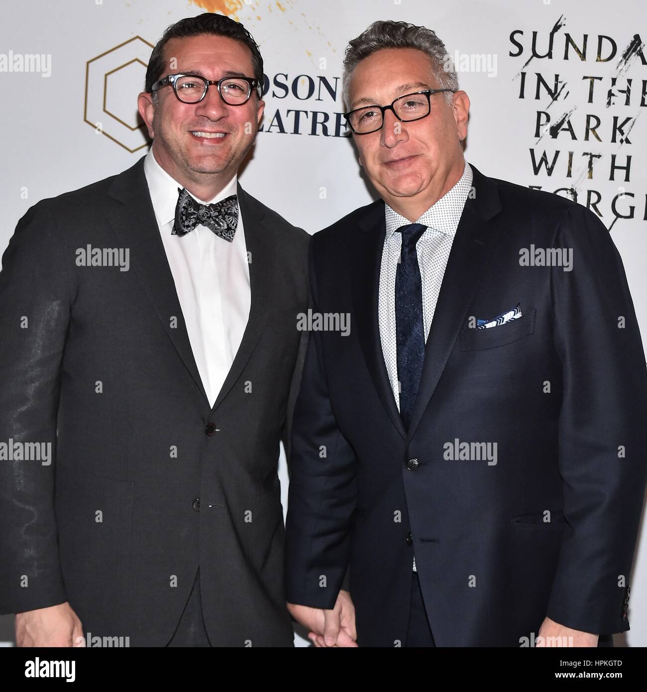 New York, NY, USA. 23rd Feb, 2017. Jeffery LaHoste, Moises Kaufman in ...