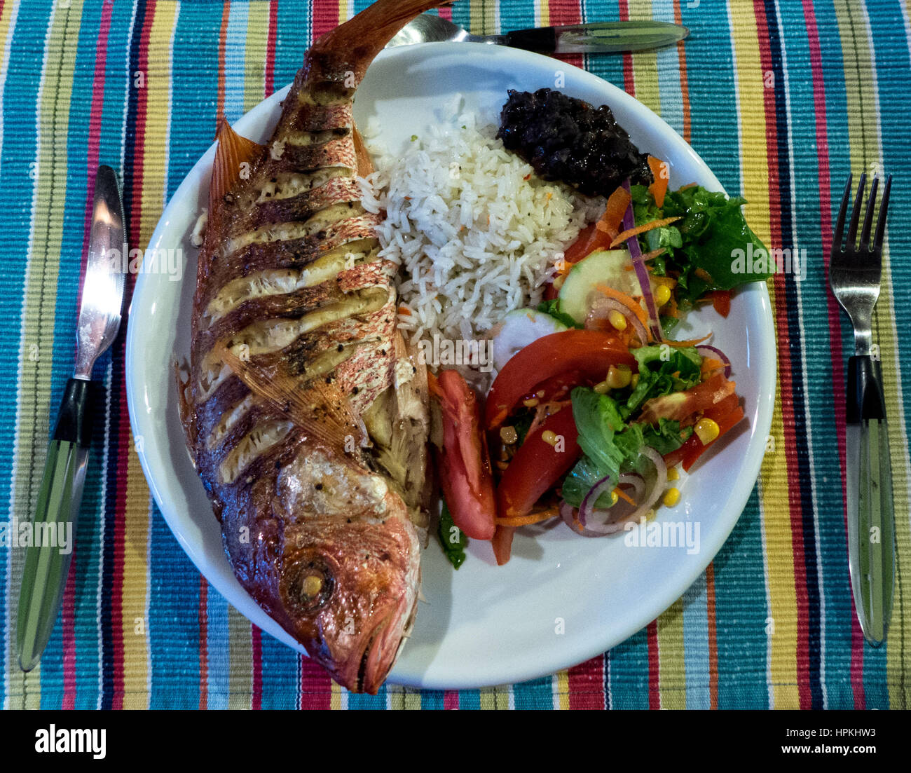 Fried fish. Cost Rica Stock Photo - Alamy