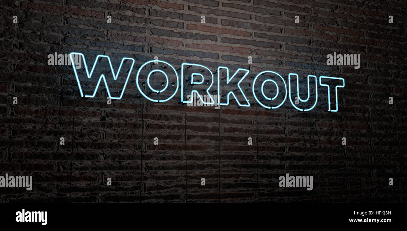 Workout realistic neon sign hi-res stock photography and images - Alamy