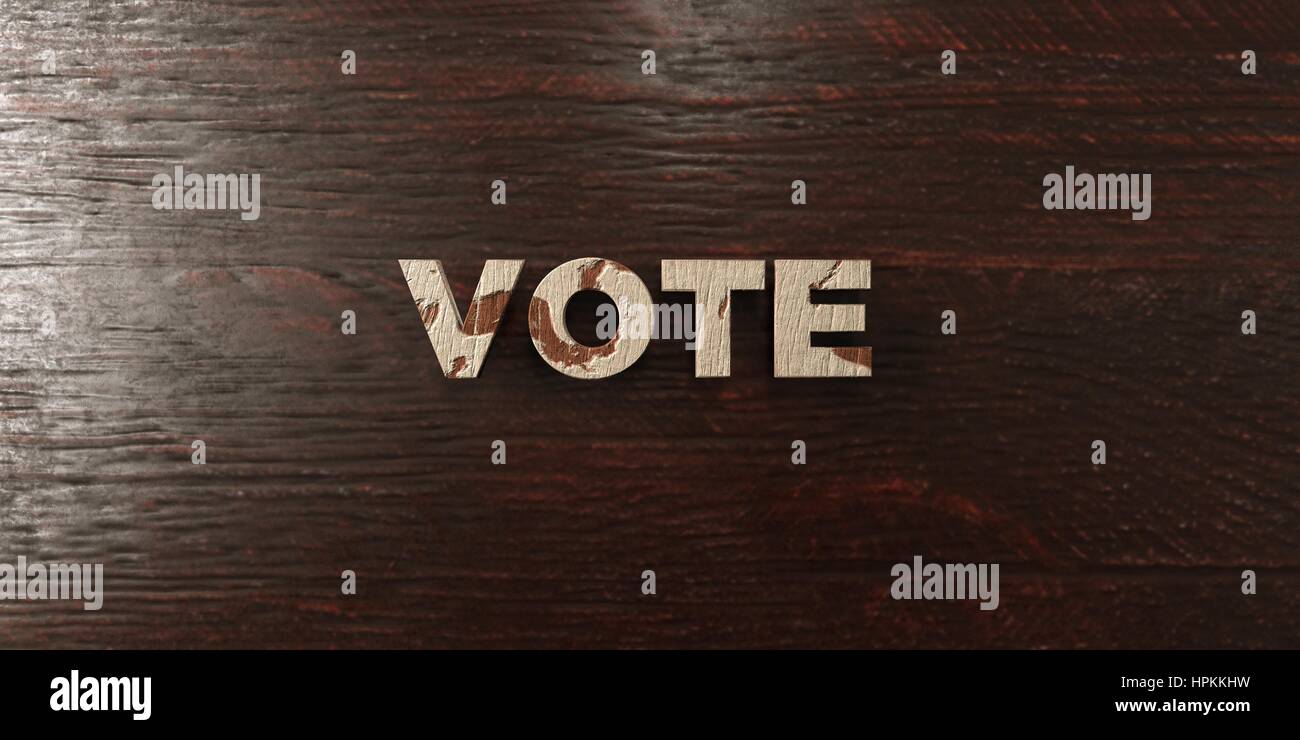 Vote - grungy wooden headline on Maple - 3D rendered royalty free stock ...