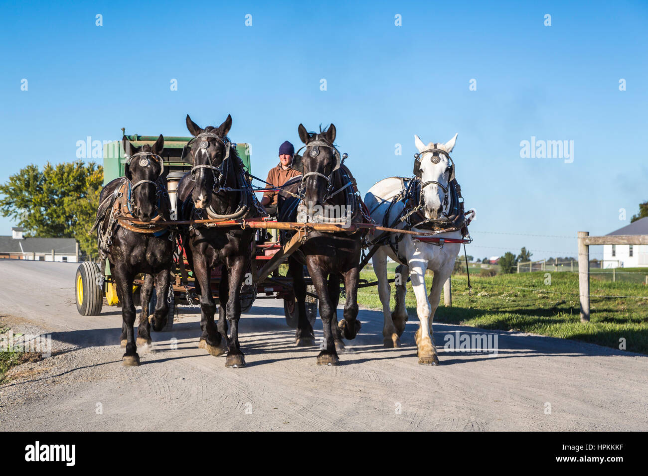 Horse drawn hay baler hi-res stock photography and images - Alamy