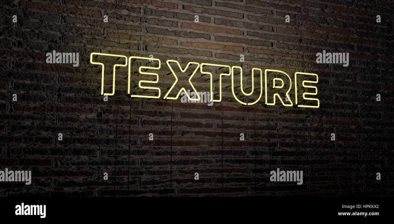 TEXTURE -Realistic Neon Sign on Brick Wall background - 3D rendered ...