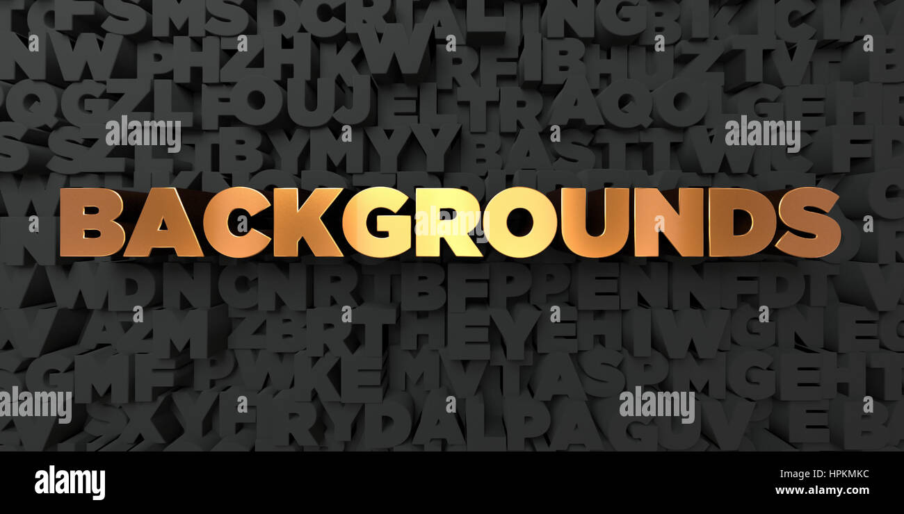 Backgrounds - Gold text on black background - 3D rendered royalty free ...