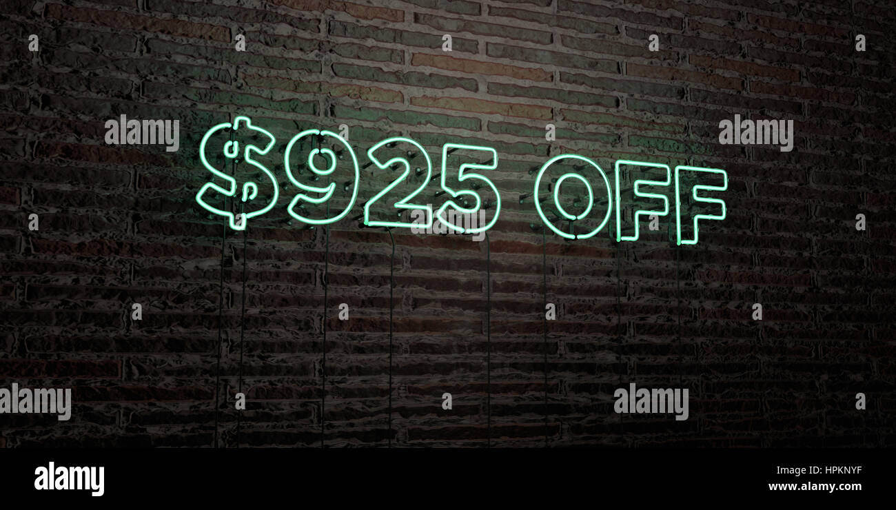 $925 OFF -Realistic Neon Sign on Brick Wall background - 3D rendered ...