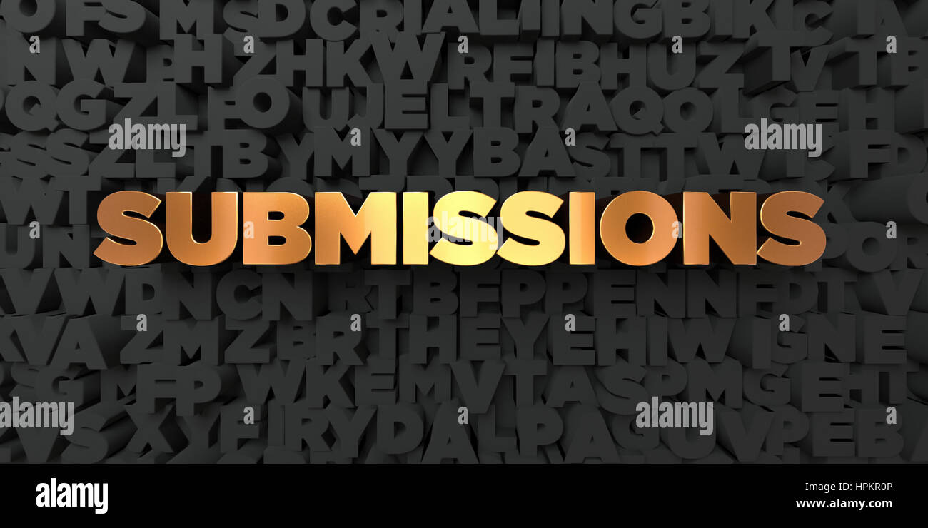 Submissions - Gold text on black background - 3D rendered royalty free ...