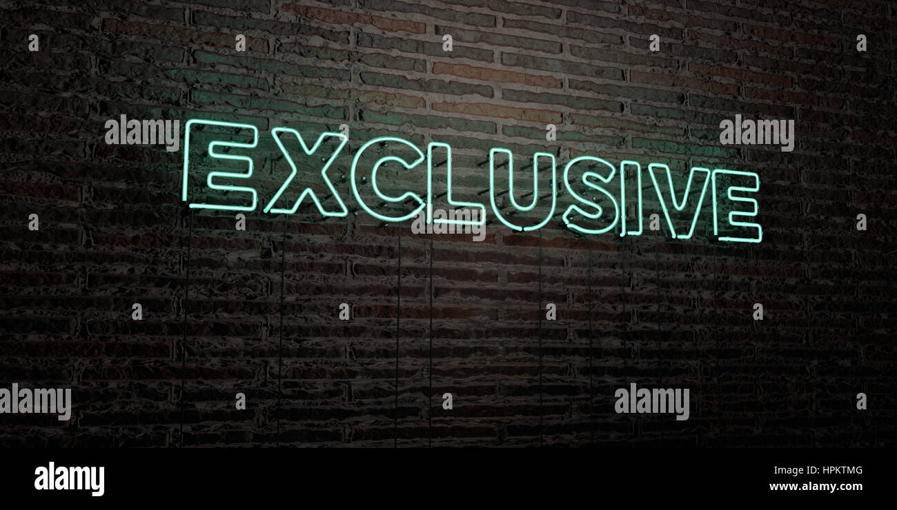 EXCLUSIVE -Realistic Neon Sign on Brick Wall background - 3D rendered ...