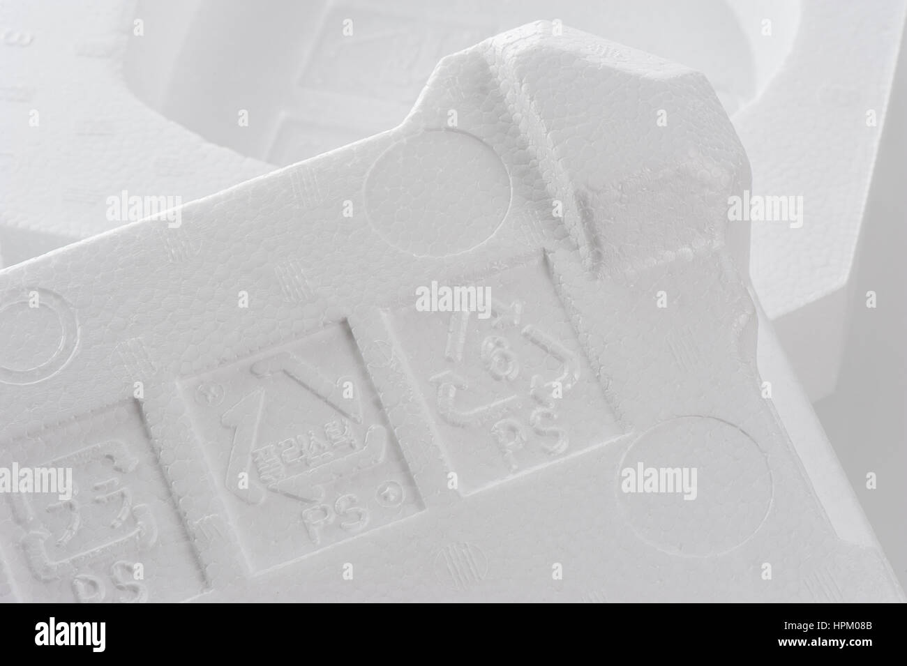 Polystyrene Foam (PS) sign on white foam Stock Photo - Alamy