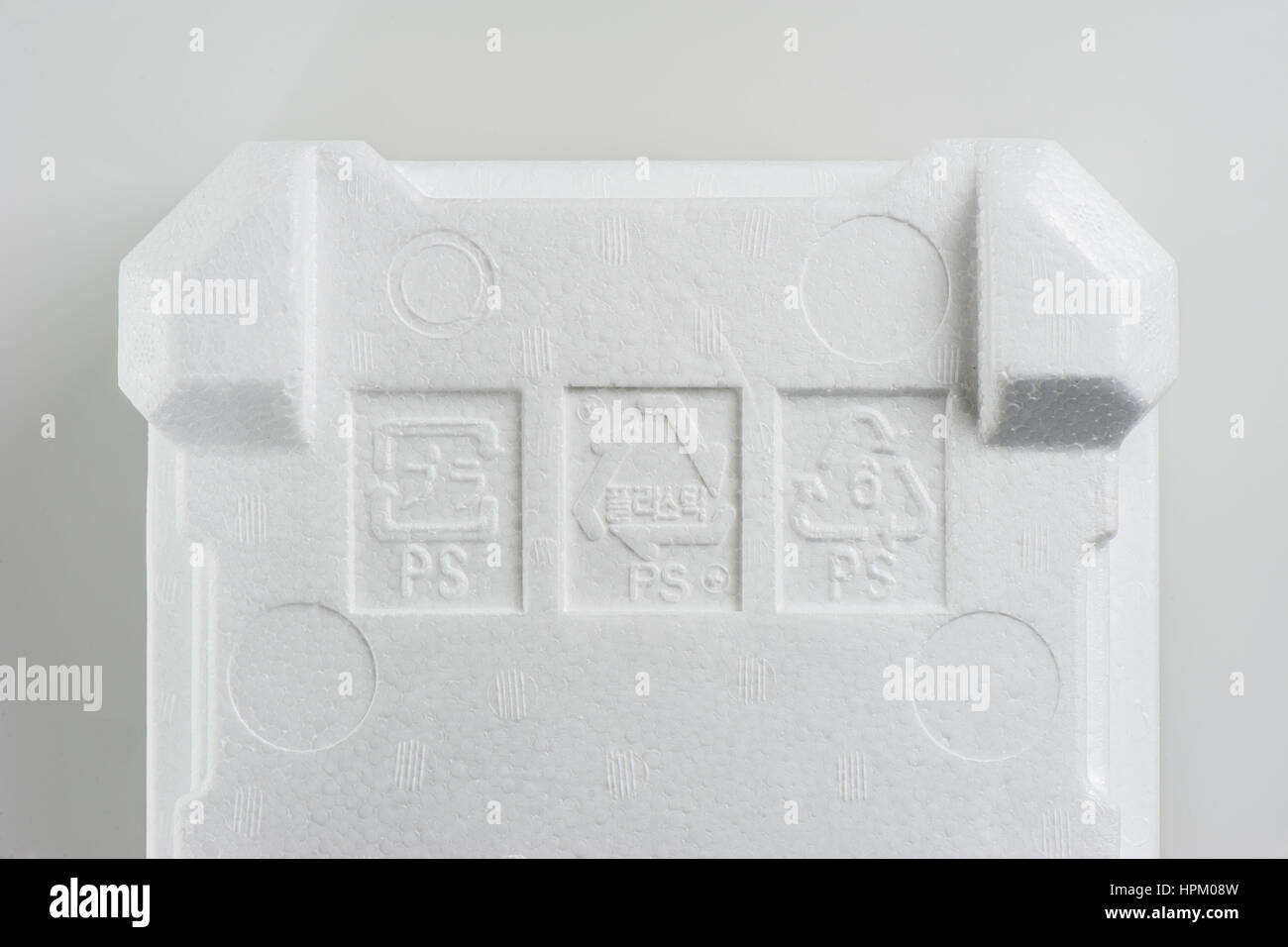 Polystyrene Foam (PS) sign on white foam Stock Photo - Alamy