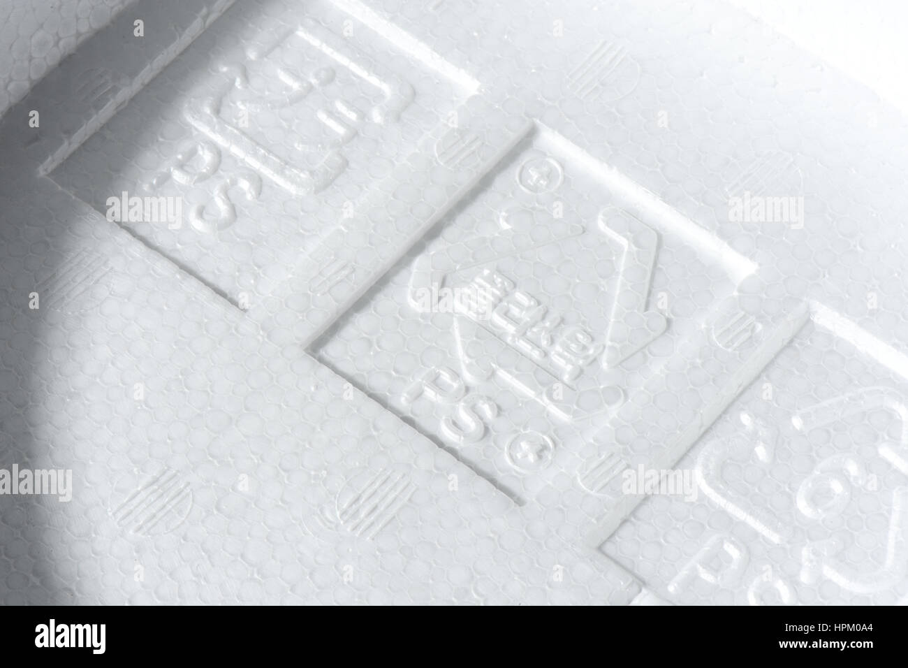 Polystyrene Foam (PS) sign on white foam Stock Photo - Alamy
