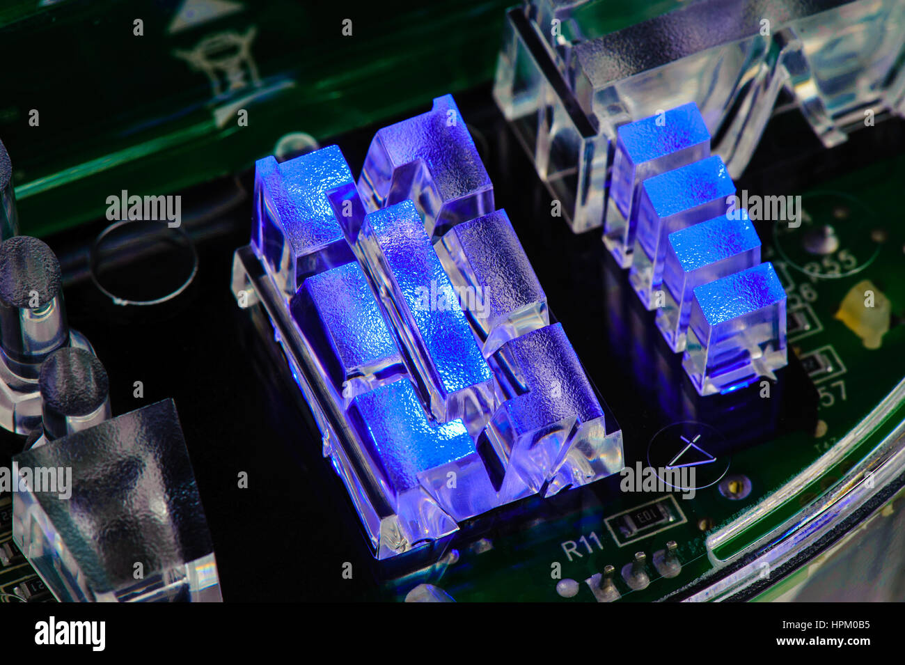 closeup Blue LED (Light Emitting Diode) indicator Stock Photo - Alamy