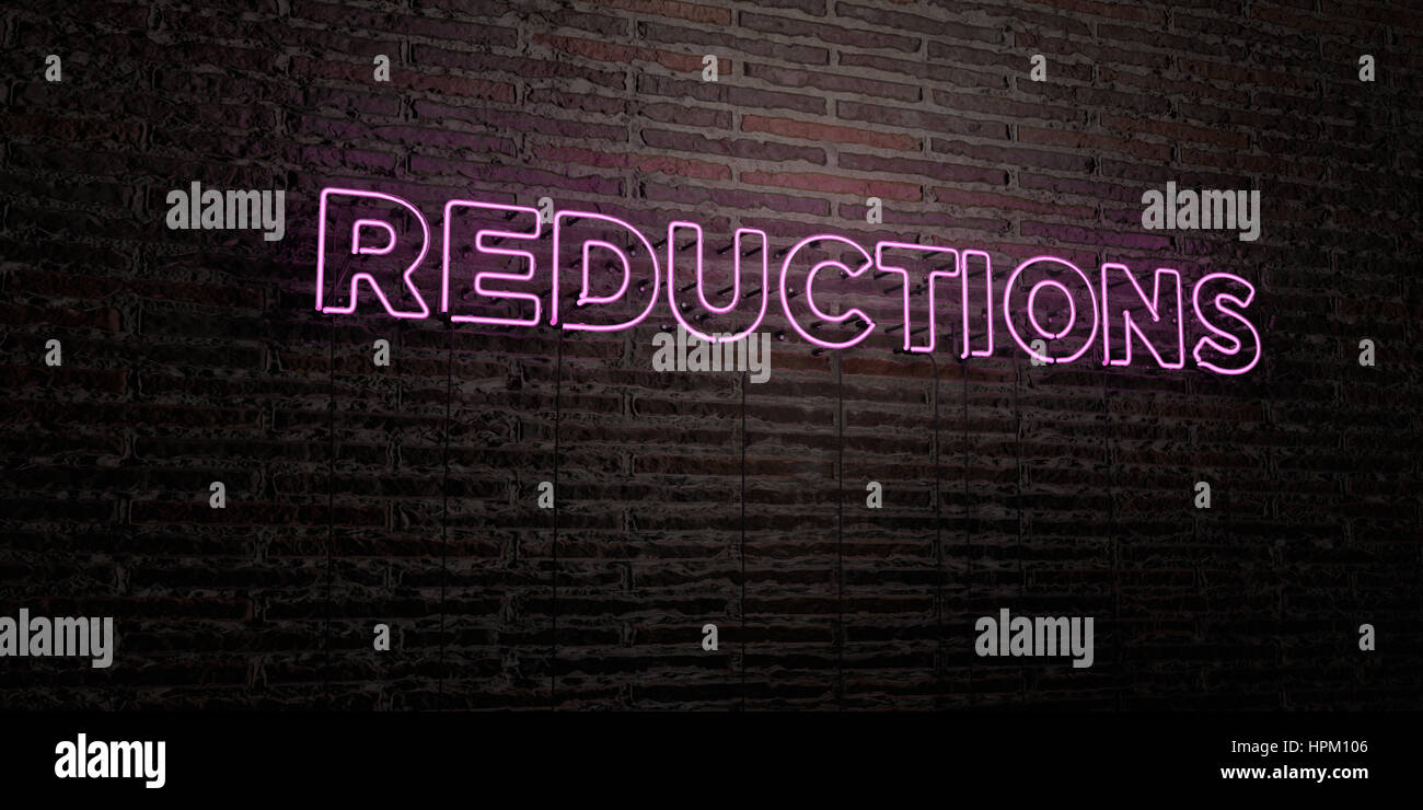 REDUCTIONS -Realistic Neon Sign on Brick Wall background - 3D rendered ...