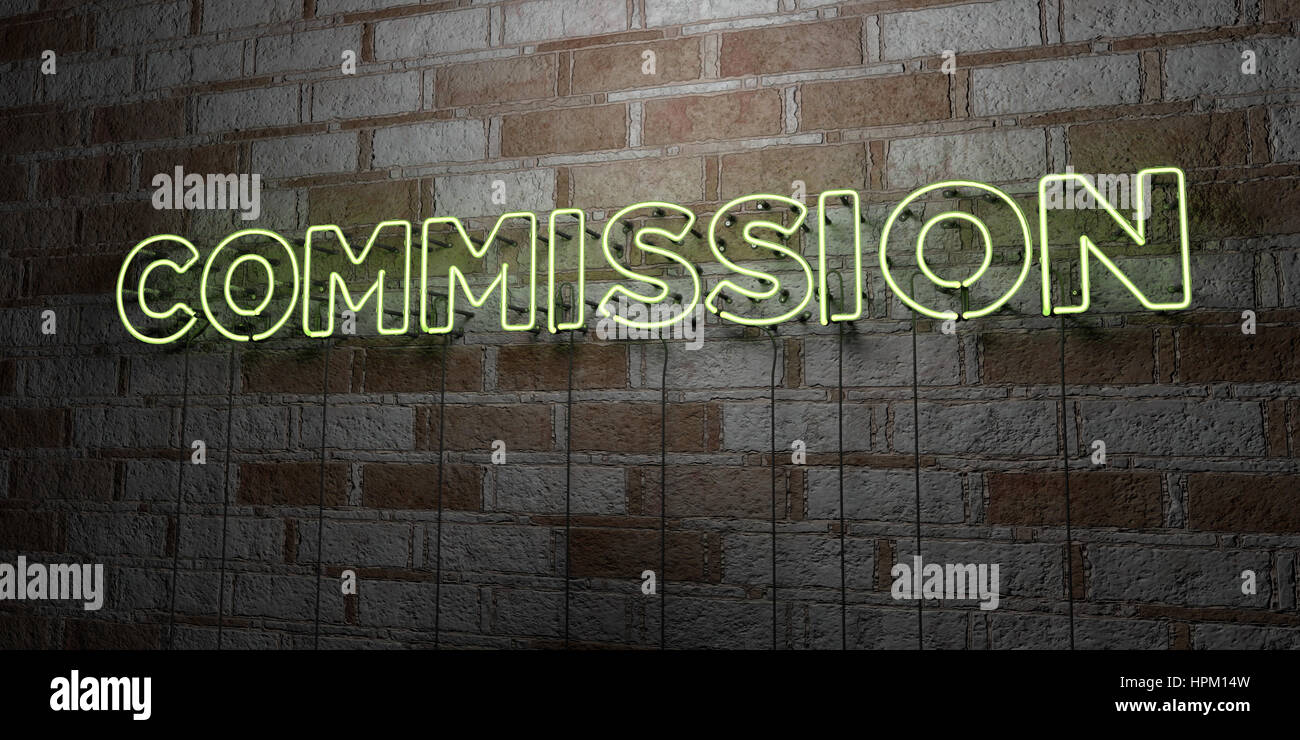 COMMISSION - Glowing Neon Sign on stonework wall - 3D rendered royalty ...