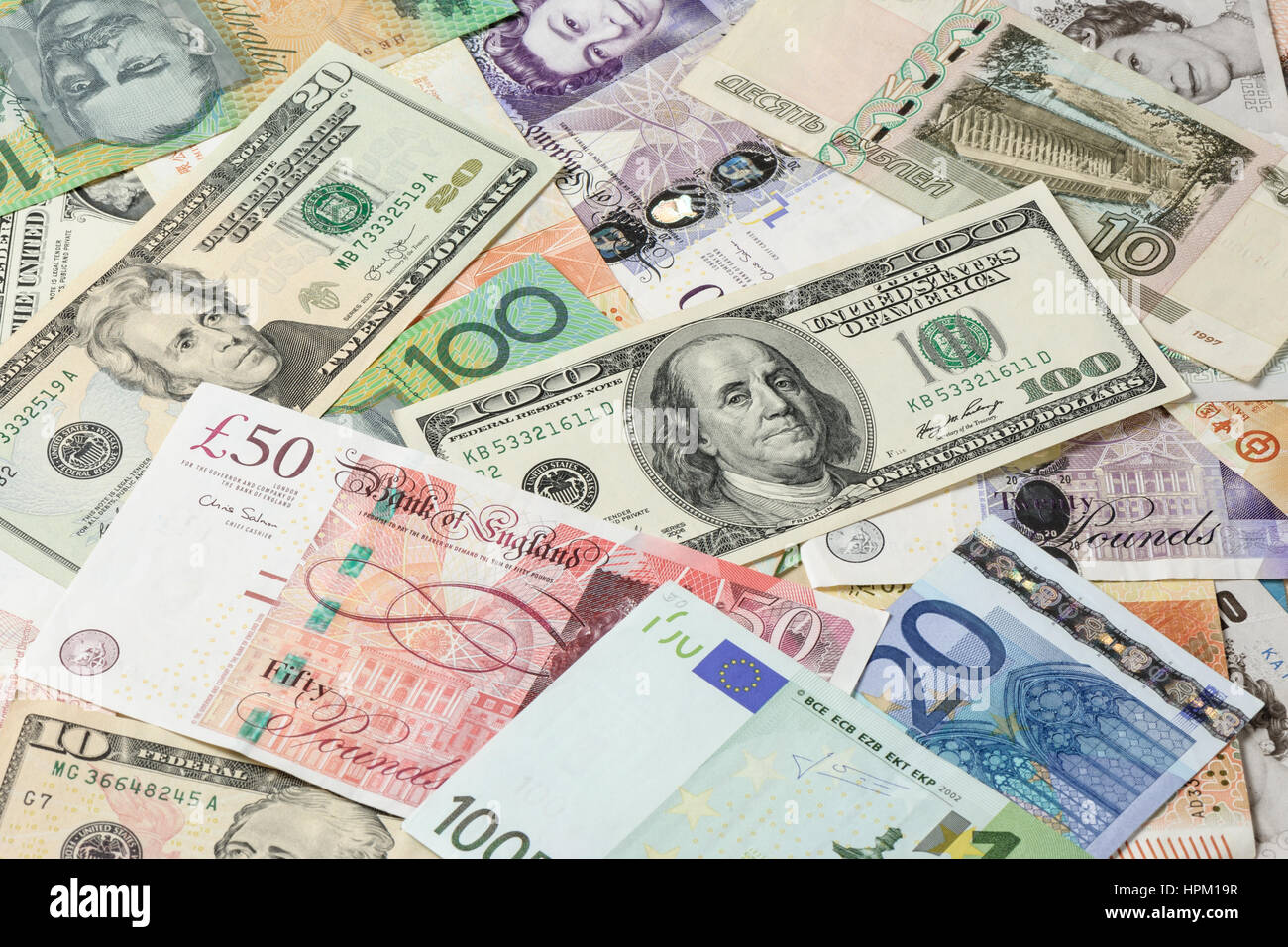 abstract bank notes from different countries Stock Photo - Alamy