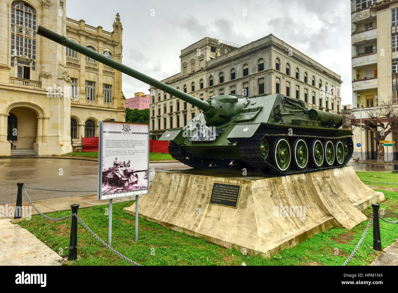 Soviet tank in front of the Museum of the Revolution in Havana. The ...