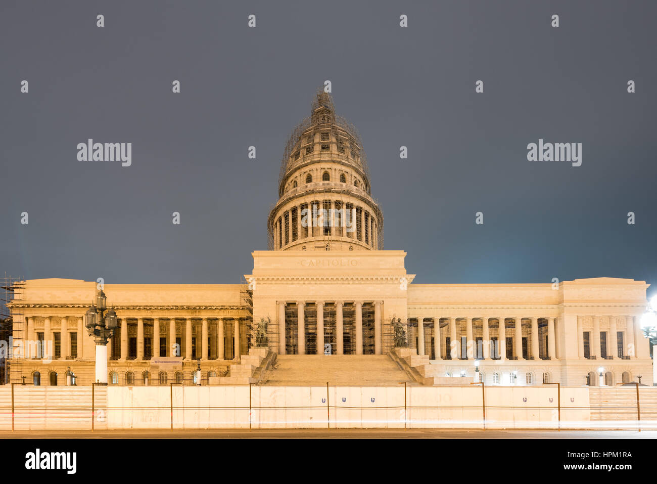 National Capital Building (El Capitolio) at dusk in Havana, Cuba Stock ...