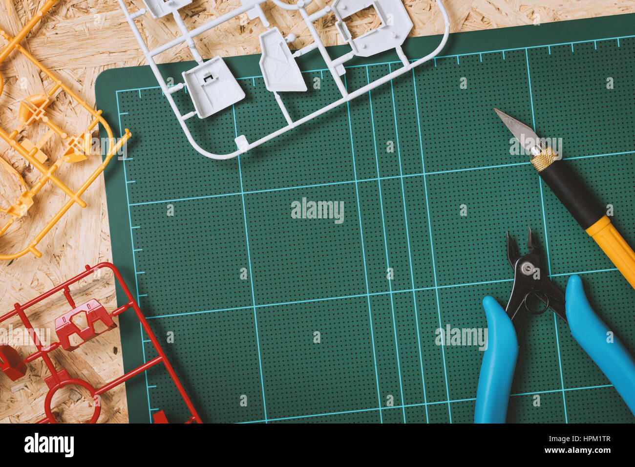 Hobby background, assembling the plastic model kits Stock Photo - Alamy