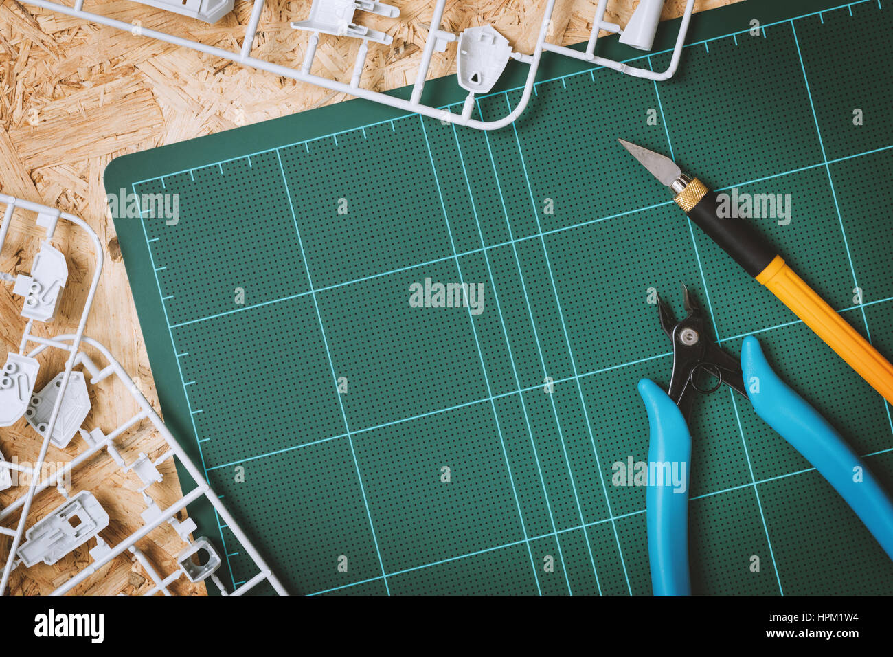 Hobby background, assembling the plastic model kits Stock Photo - Alamy