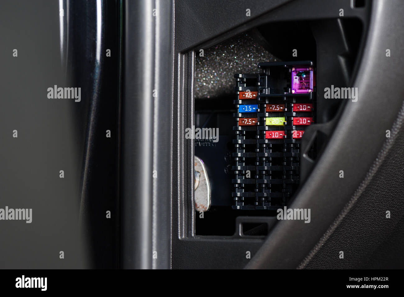 closeup fuses in fuse box inside the car Stock Photo - Alamy