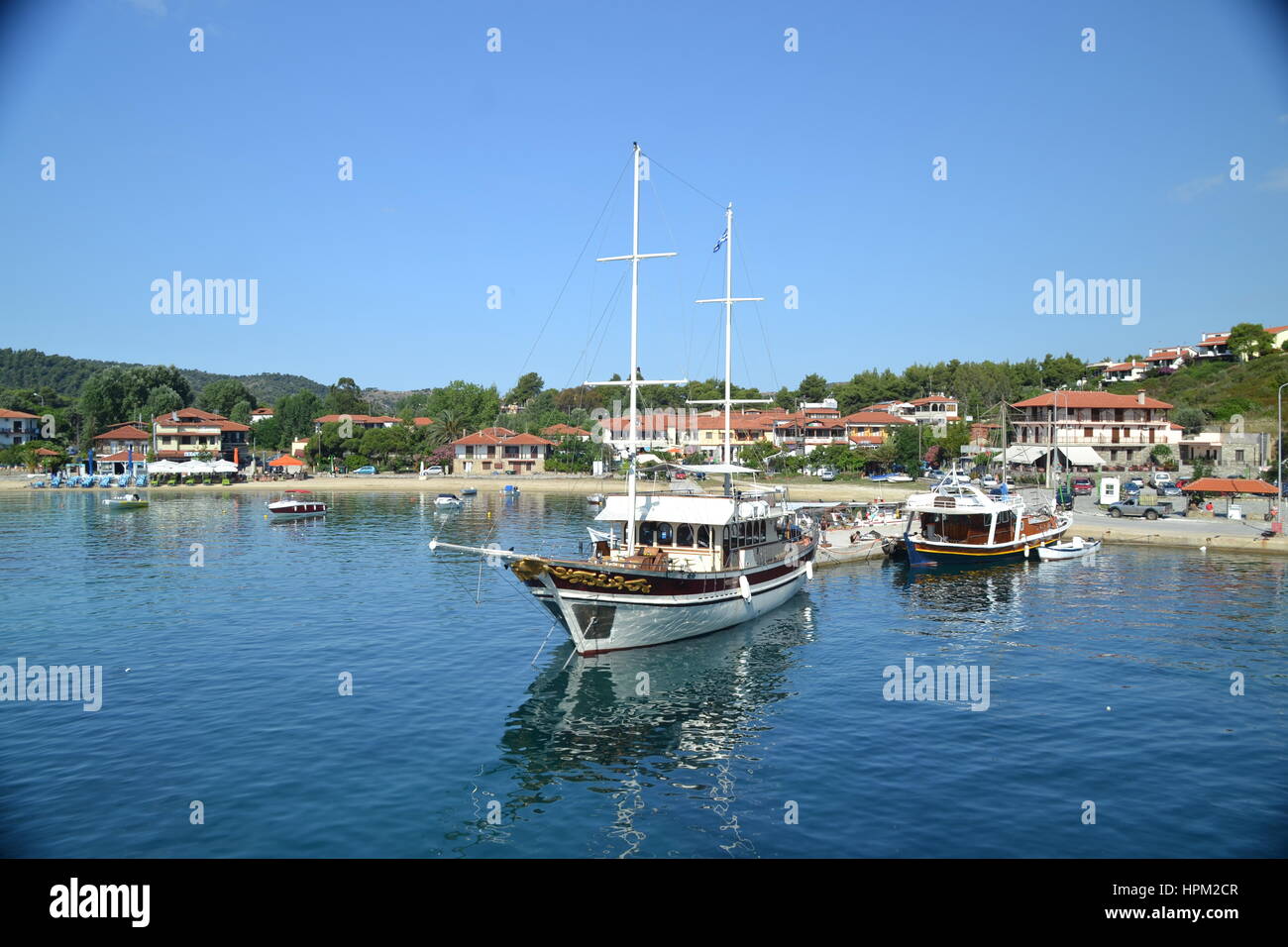 On a sea trip in Ionian sea, Greek peninsula, Mediterranean Stock Photo ...