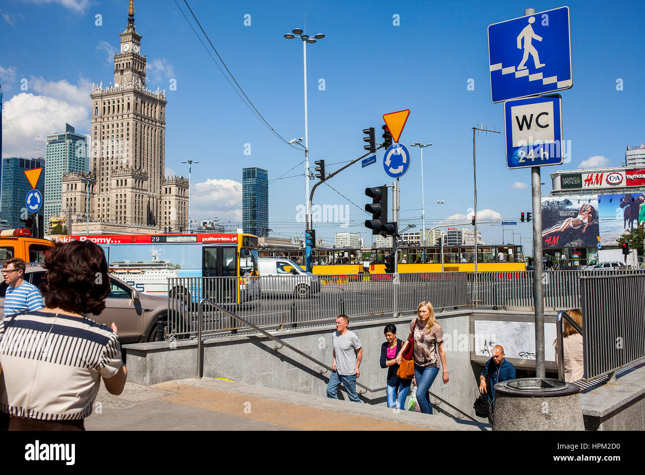 Plac Defilad square, corner of Marszalkowska street at Al.Jerozolimskie ...